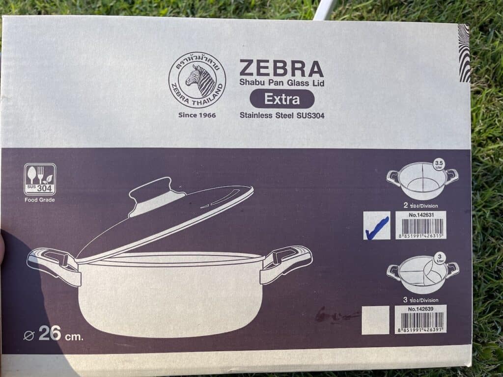 Zebra Shabu Pan Glass Lid (2 Division) - Drifta Camping & 4WD