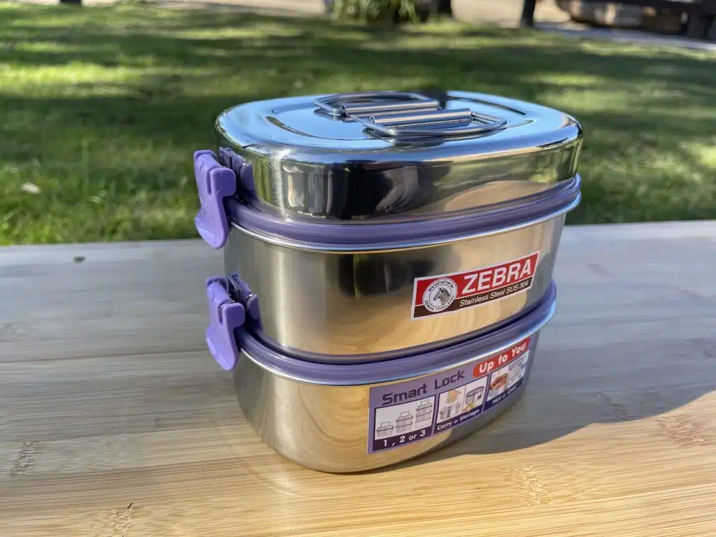 Zebra Two Tiered Oval Lunch Box Smart Lock II - Drifta Camping & 4WD