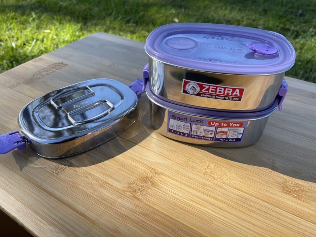 Zebra Two Tiered Oval Lunch Box Smart Lock II - Drifta Camping & 4WD